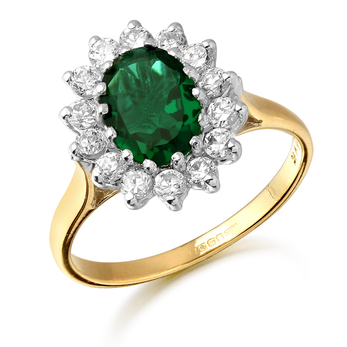 9ct Gold Lady Di style CZ Ring - Conway's Jewellers