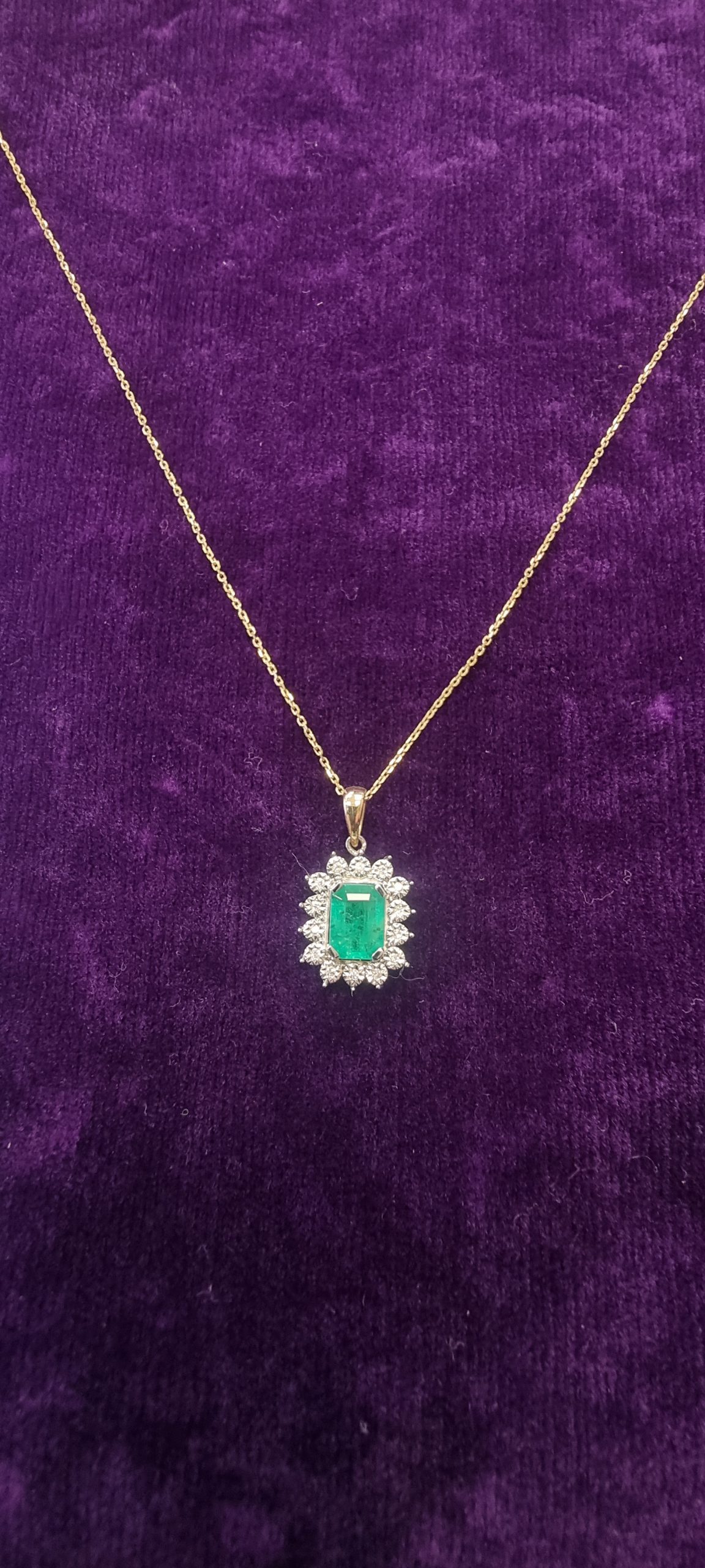 Emerald and Diamond Pendant - Conway's Jewellers