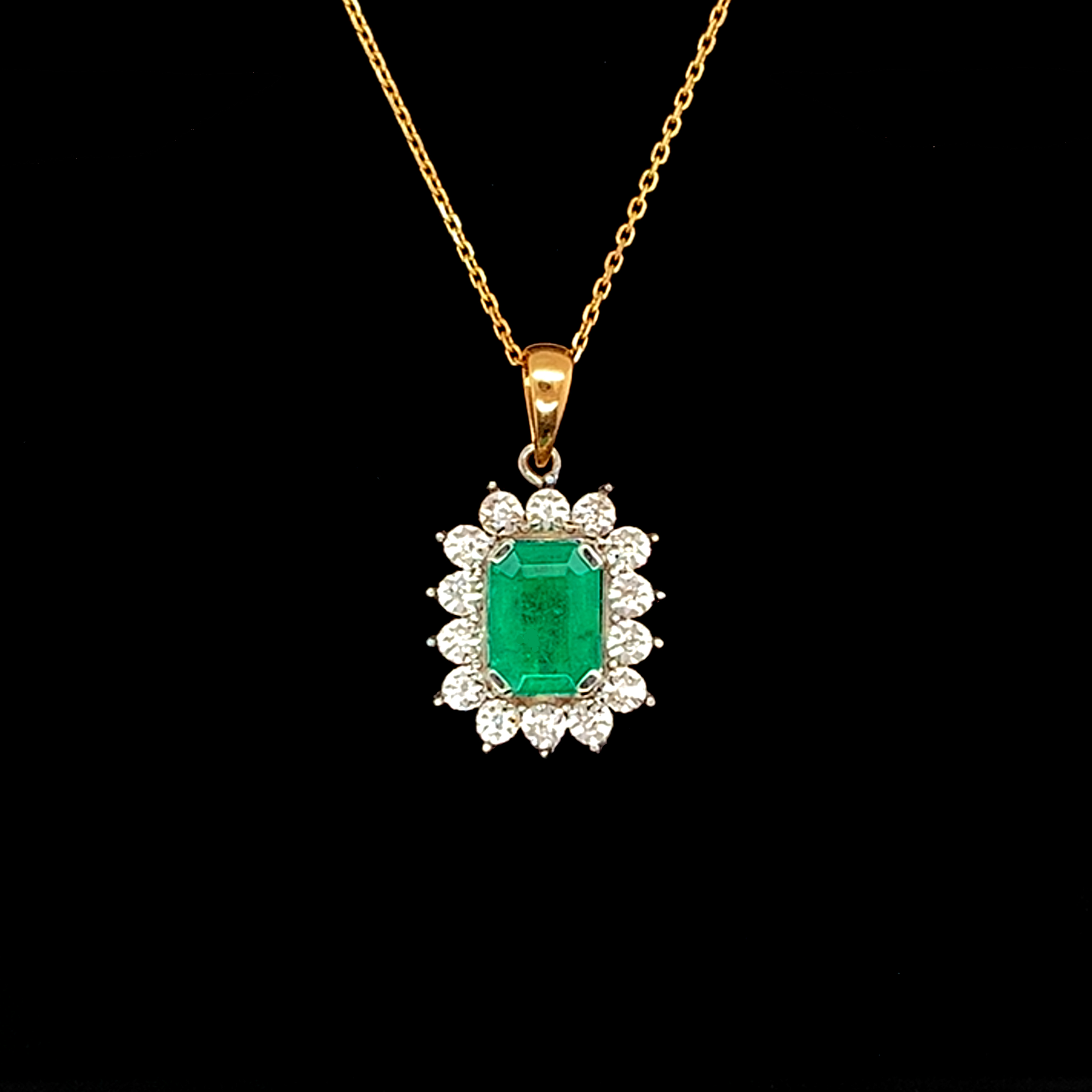 Emerald and Diamond Pendant - Conway's Jewellers