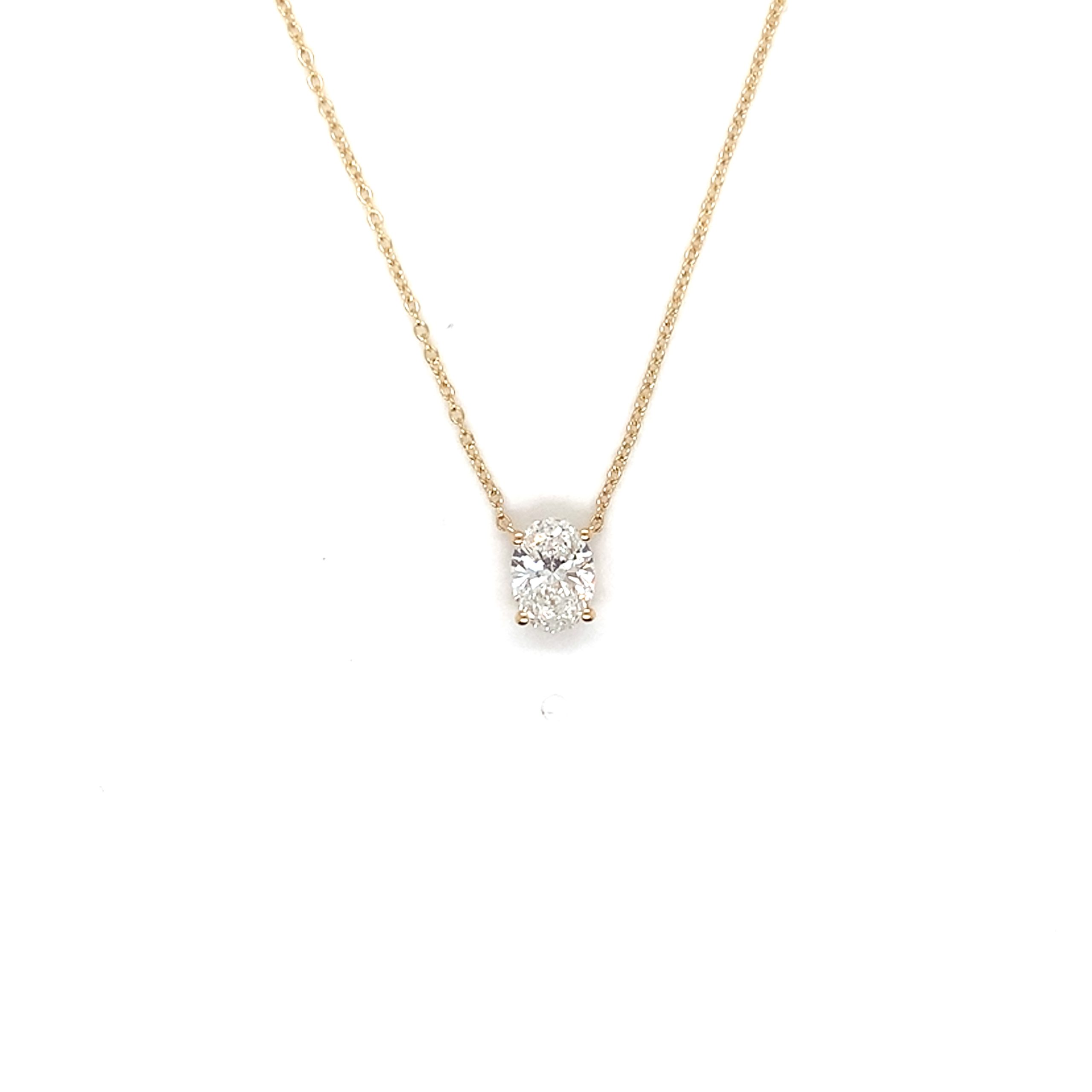 1ct Lab Grown Oval Diamond and 9ct Yellow Gold Chain - Conway's Jewellers