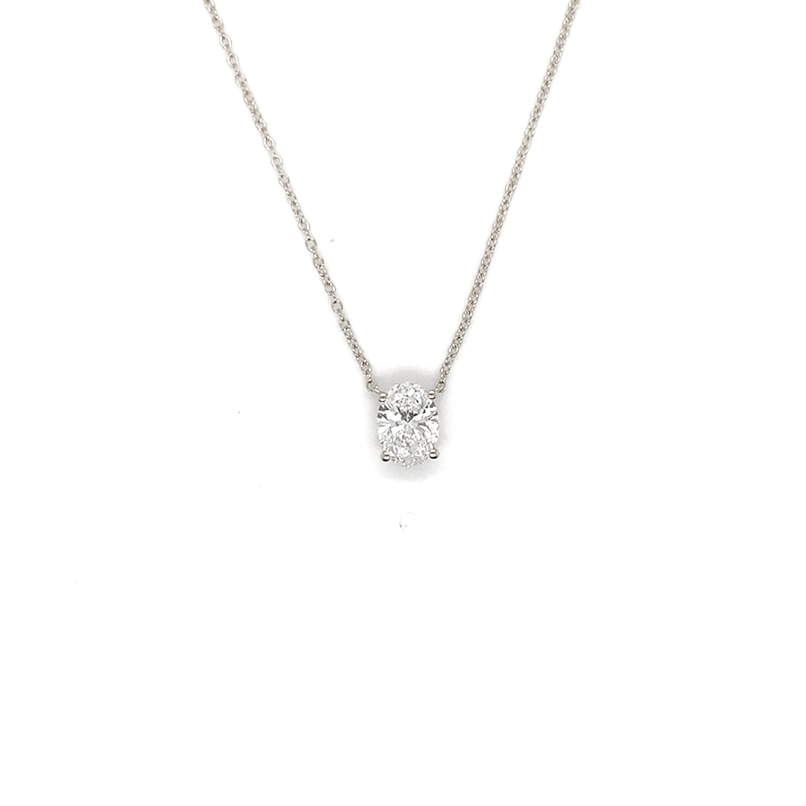 1ct Lab Grown Oval Diamond and 9ct White Gold Chain - Conway's Jewellers